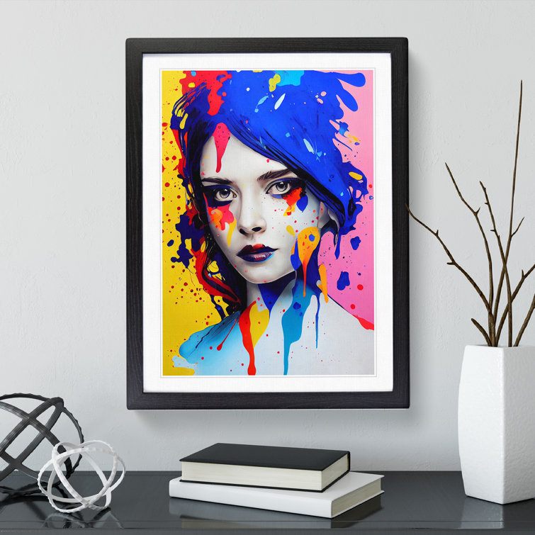 Latitude Run Paint Splashed Woman - Single Picture Frame Painting ...