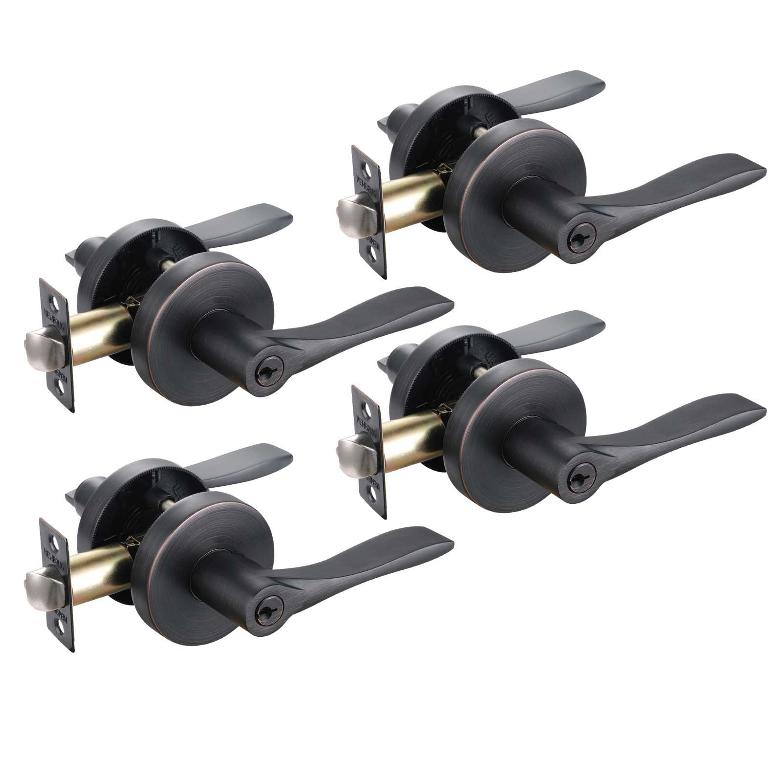 NEWBANG Entrance Lever Door Handle [Lock With Two Keys] For Office Or ...