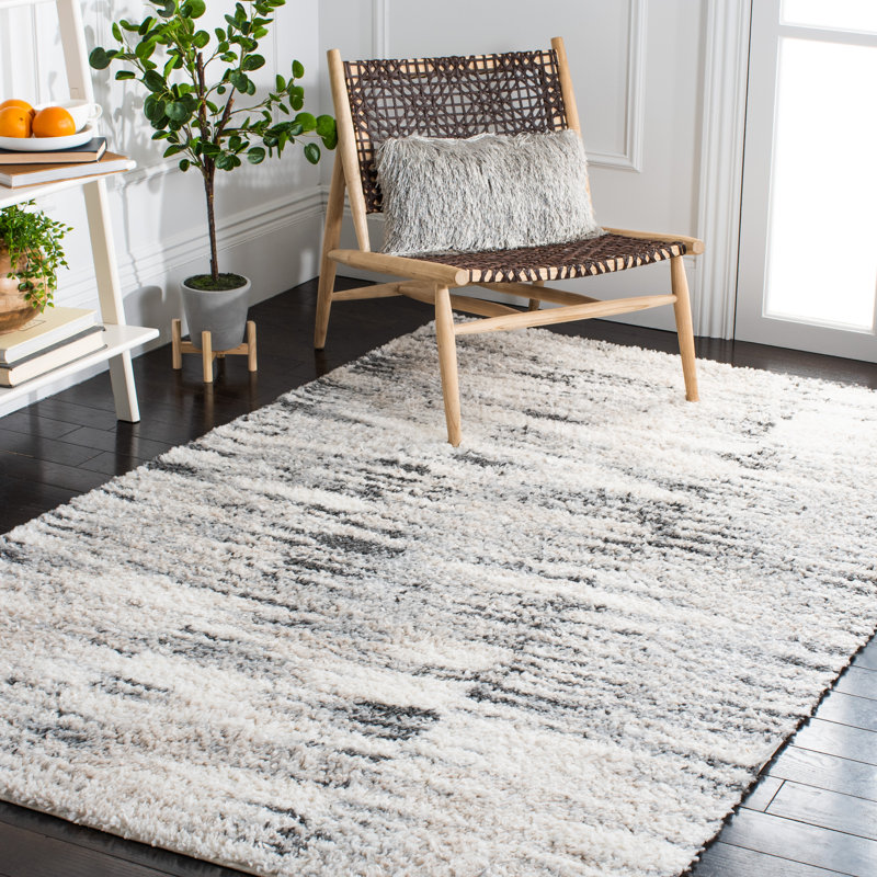 Steelside™ Mena Power Loom Performance Gray/Ivory Rug | Wayfair