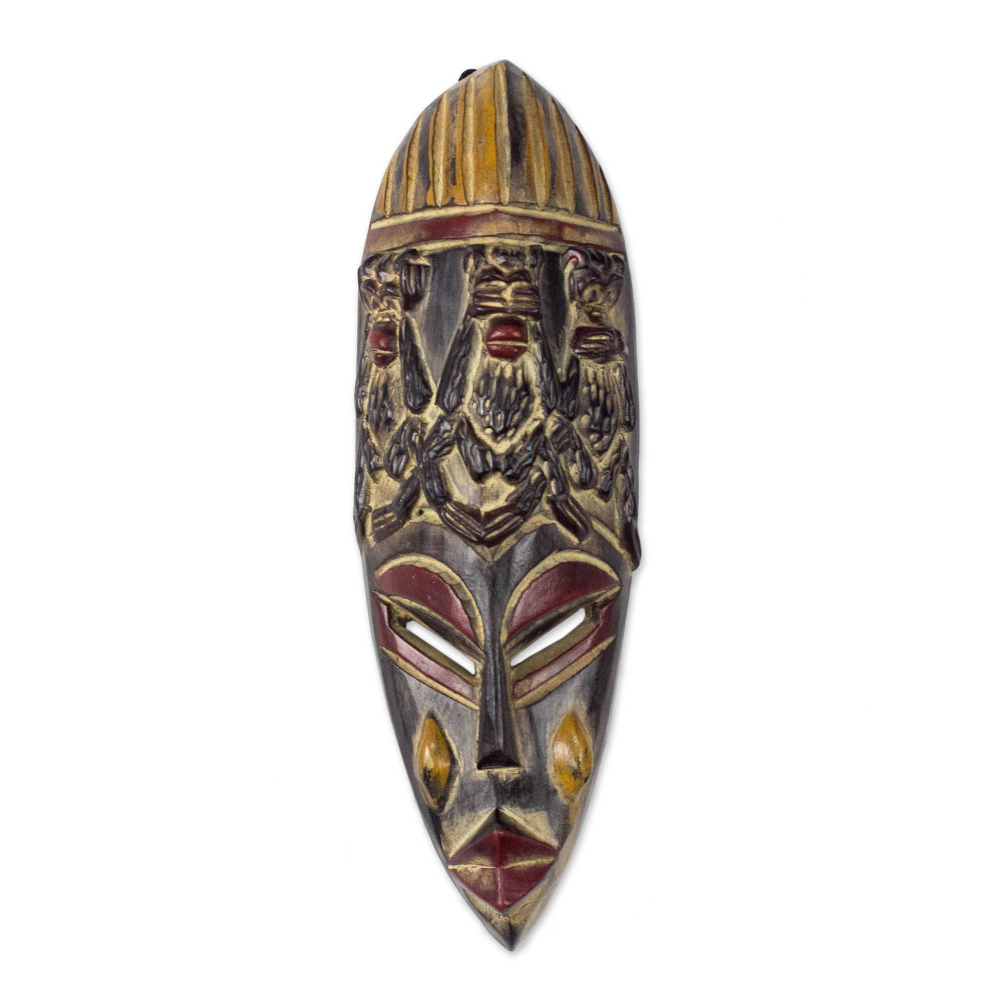 World Menagerie Monkey Maxim African Wood Mask Wall Décor | Wayfair