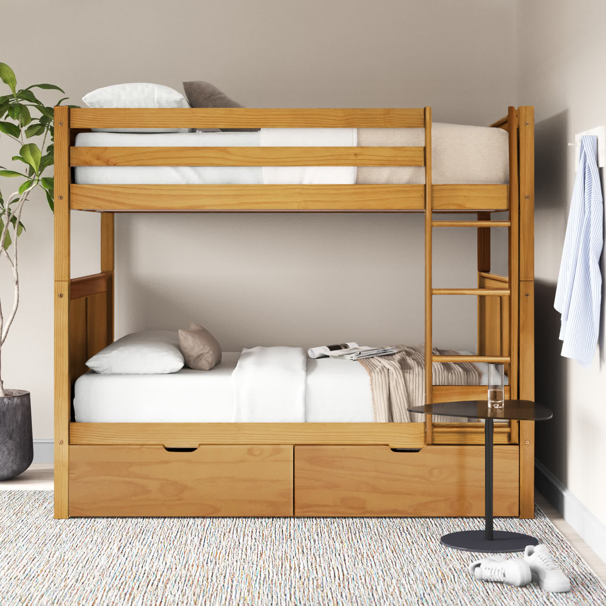 Harriet Bee Bilboa Full Over Full Solid Wood Standard Bunk Bed by ...