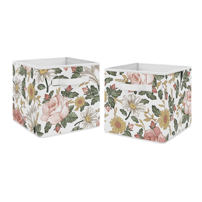 Sweet Jojo Designs Vintage Floral Fabric Storage Cube Bin & Reviews ...