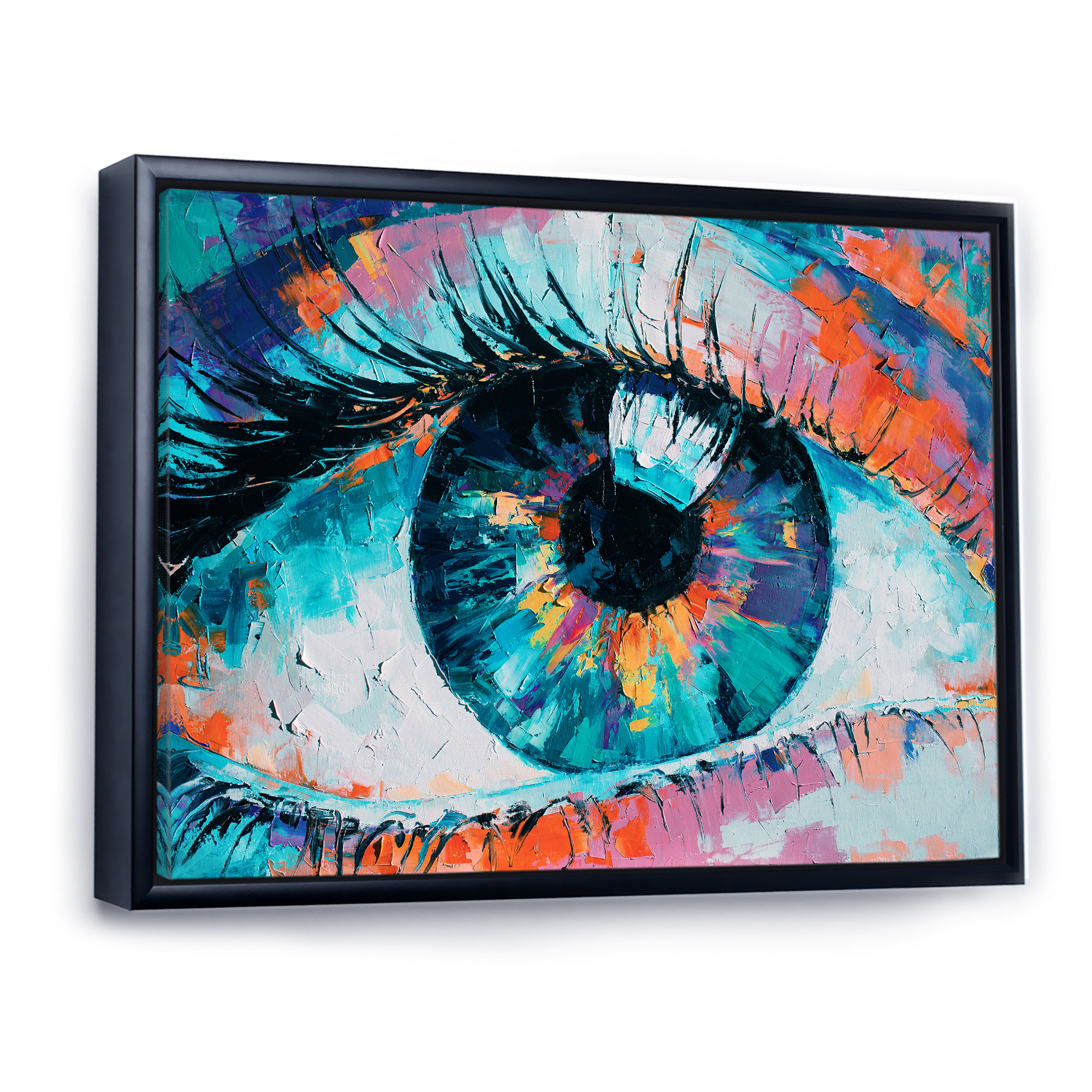 Wrought Studio Colorful Turquoise Woman Eye Art II - on | Wayfair