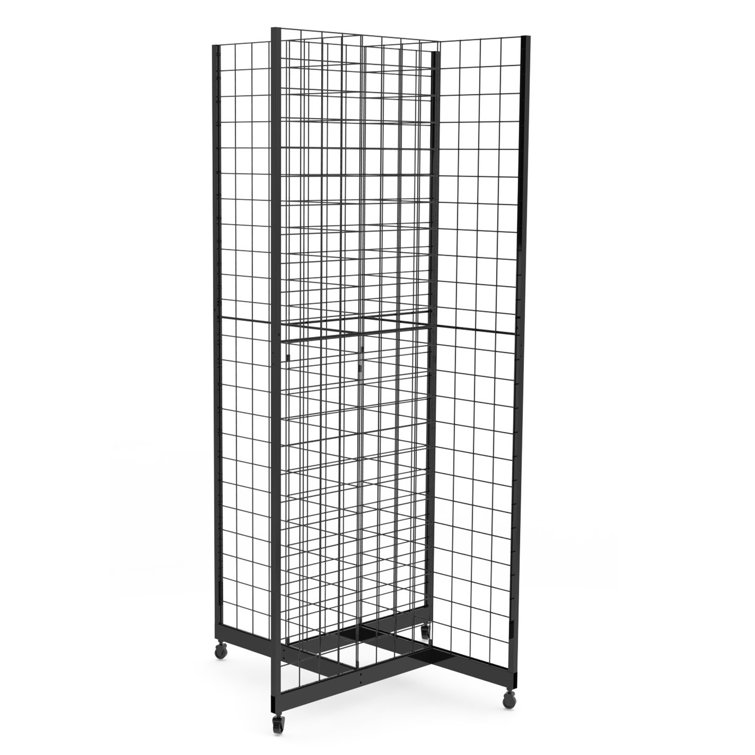 Rebrilliant Metal Gridwall Fixture W/ Wheels, 4-Sided - Black ...