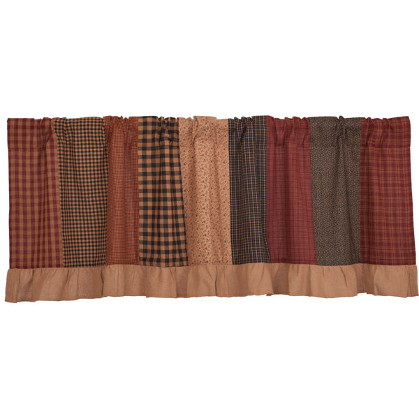 August Grove® Hawtrey Patchwork Cotton Tailored Window Valance in ...