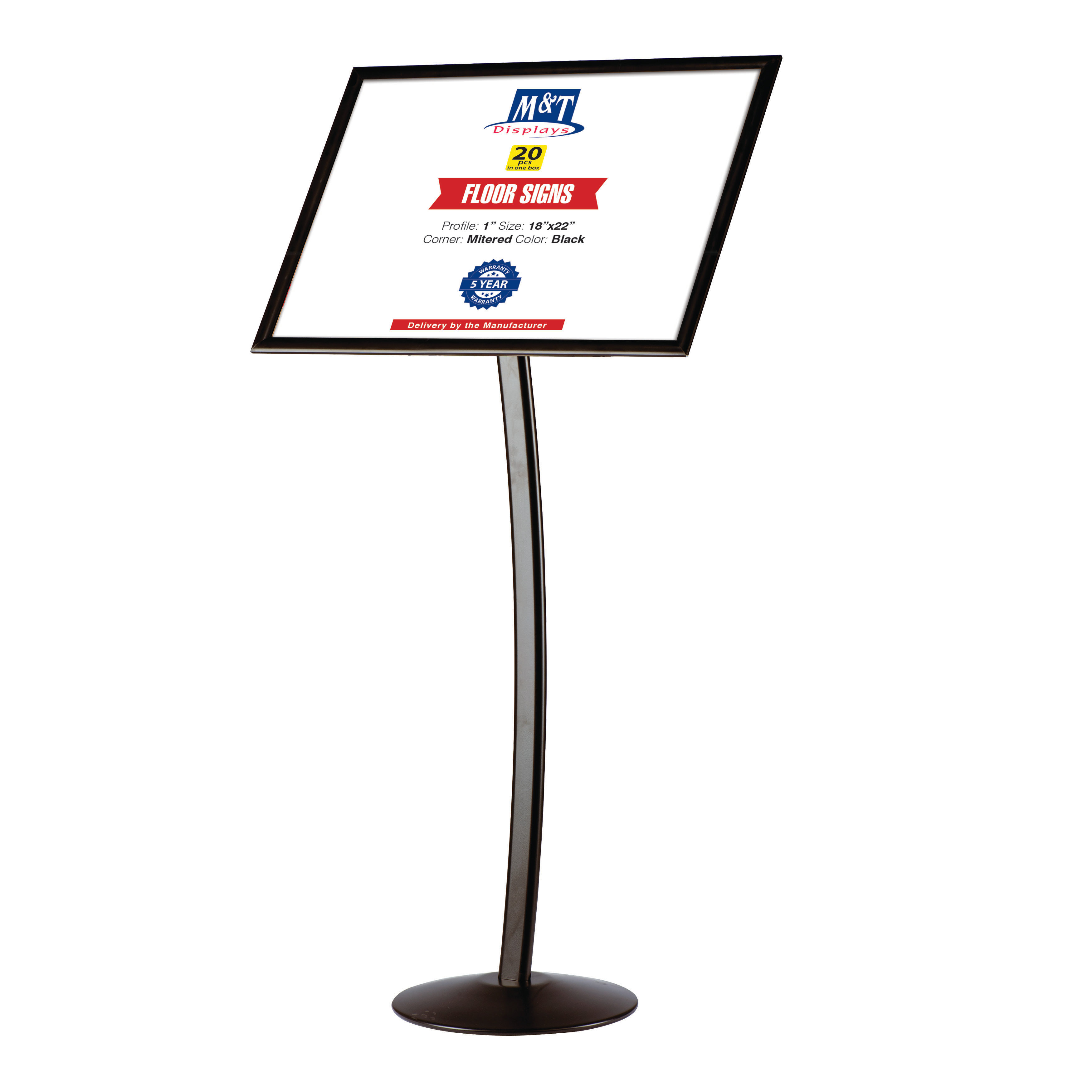 MT Displays Pedestal Curved Sign Holder | Wayfair