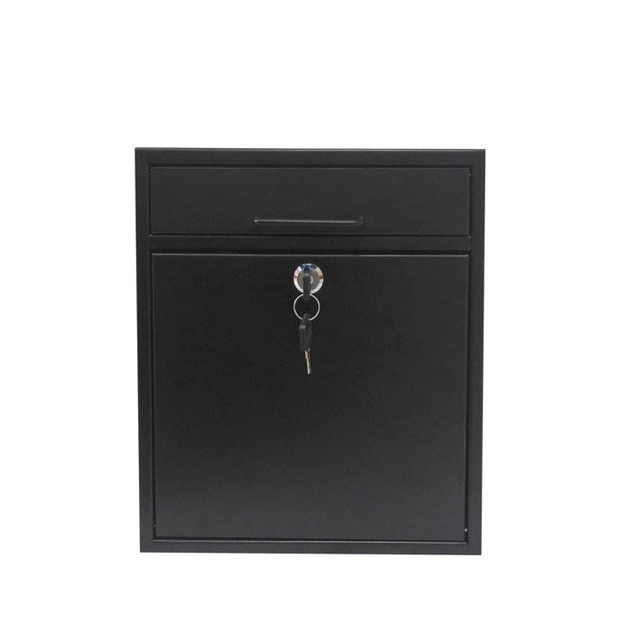 Fixturedisplays® Black Outdoor Drop Box Locking Drop Box, Wall Mounted ...