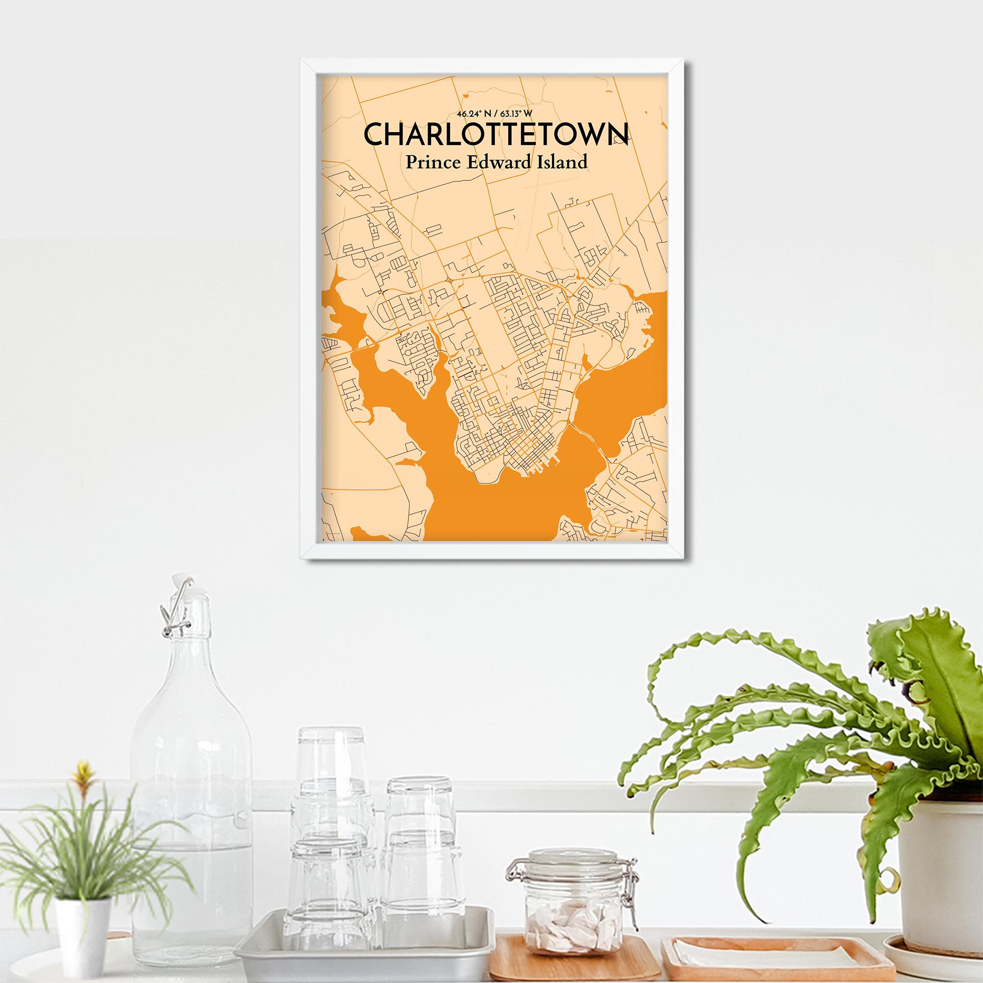 17 Stories Charlottetown City Map Graphic Art In Vintage | Wayfair