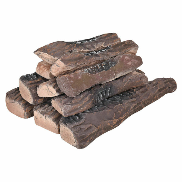 Boyel Living Fireplace 10 Piece Ceramic Decorative Log Set | Wayfair