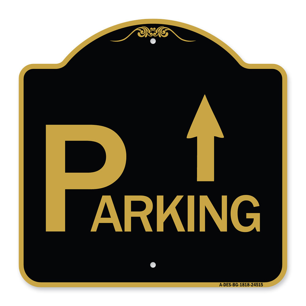 Signmission Designer Series Sign - Parking With Arrow Pointing Up ...