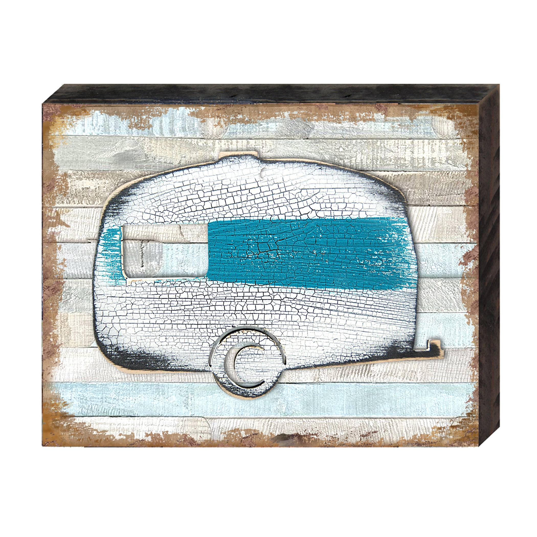 Highland Dunes Camper Coastal Wood Block | Wayfair