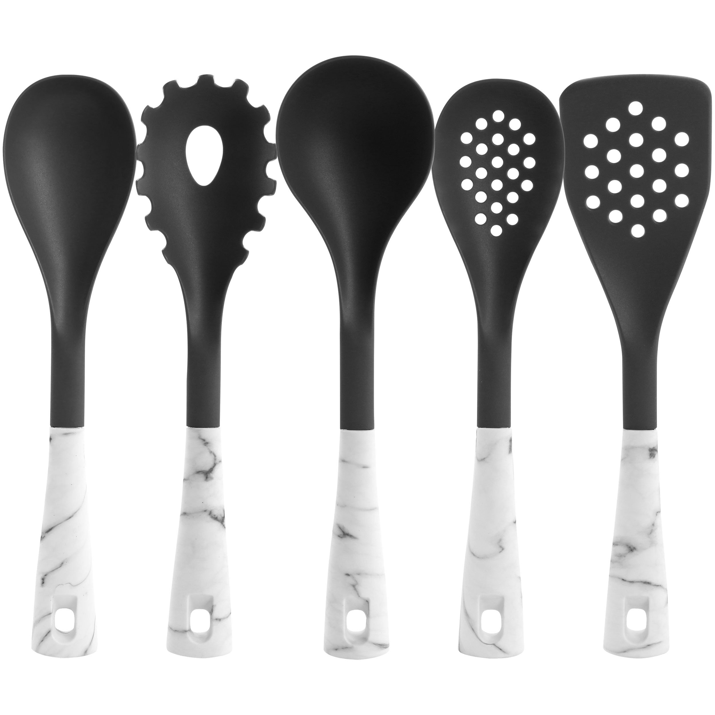 Oster 5 Piece Nylon Kitchen Tool Set In White Marble | Wayfair