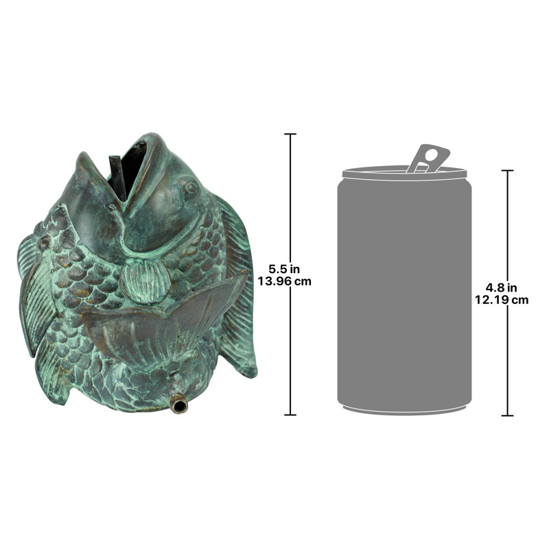 Design Toscano Dancing Koi Small Asian Dancing Fish Cast Spitting ...