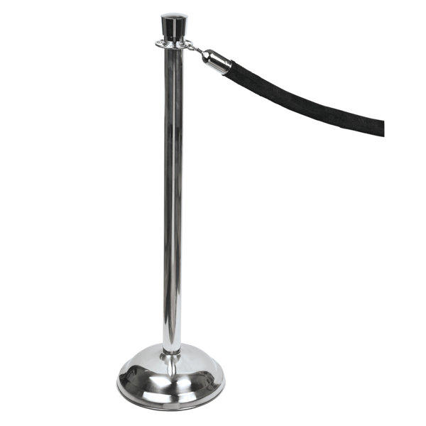 Tatco Crowd Control Posts, Chrome, 41" High, Silver, Two per Box| Wayfair