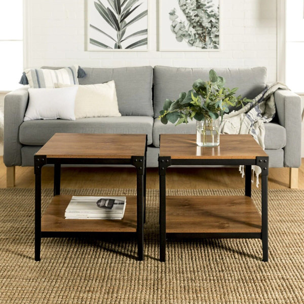 Borough Wharf 2 Wood Bedside Tables Nightstands Stackable Side End ...