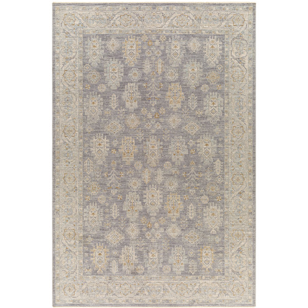 Langley Street Don Oriental Machine Woven Polyester Area Rug in Slate ...