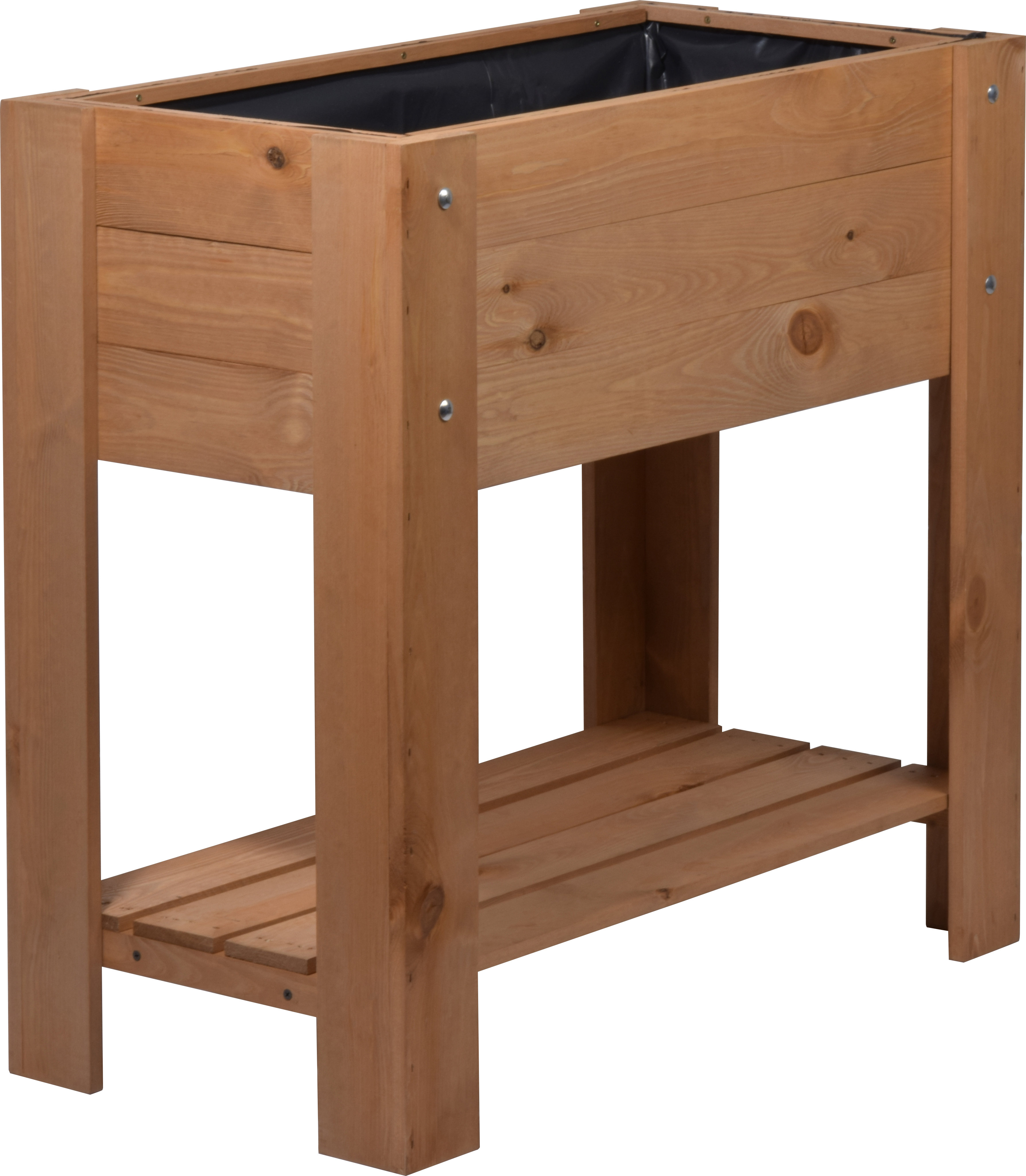 Dakota Fields Stylish raised bed "Urban" with shelf, planter box with ...