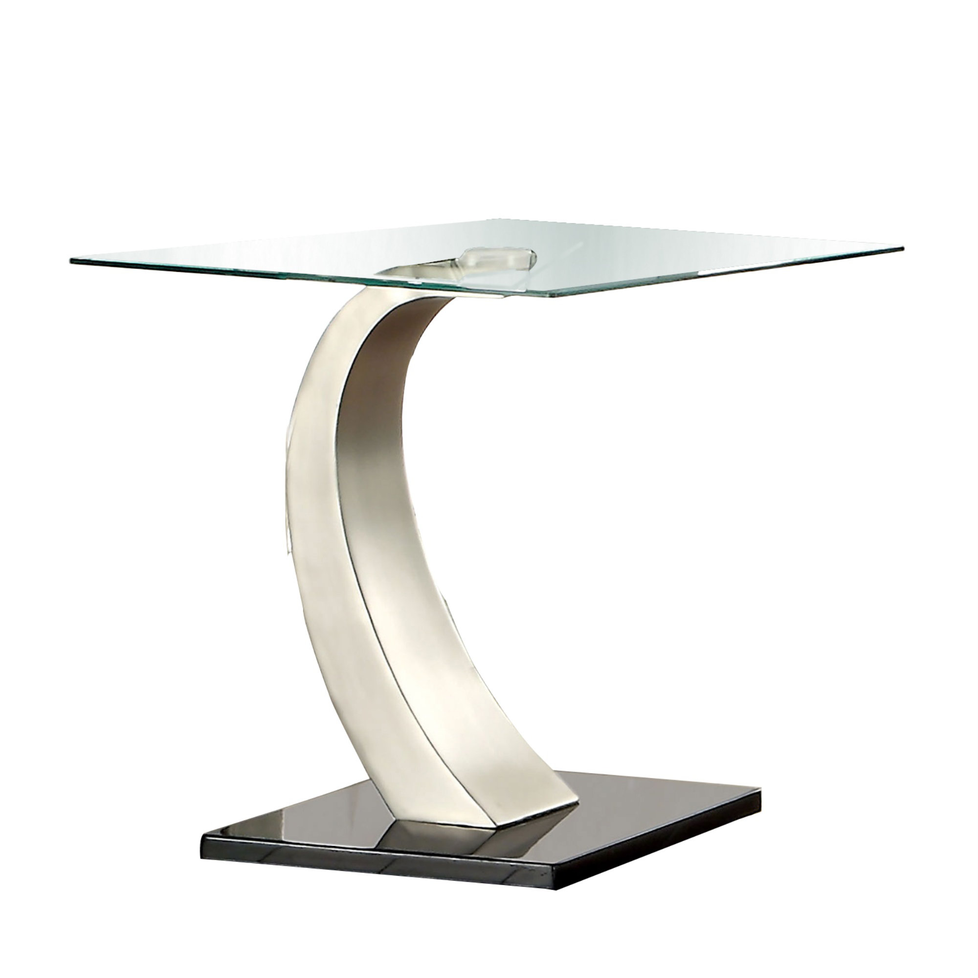 Orren Ellis Daine 23.5'' Tall Glass Abstract End Table | Wayfair