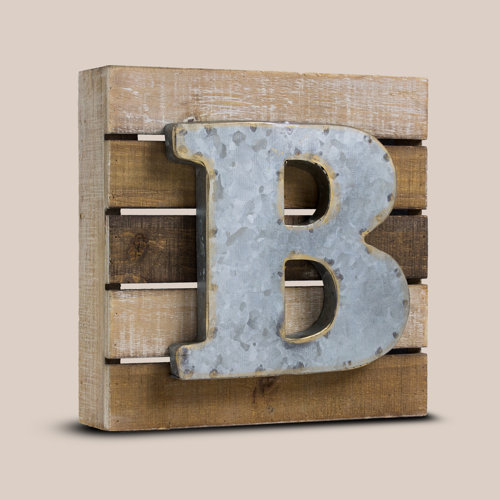 Gracie Oaks Wood Rustic Letter Block 'B' Wall Decor & Reviews | Wayfair