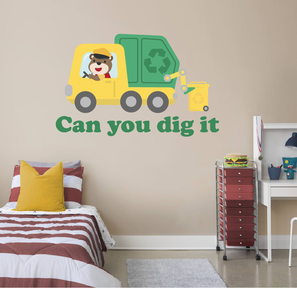 Zoomie Kids Can You Dig It Funny Trash Wall Decal | Wayfair