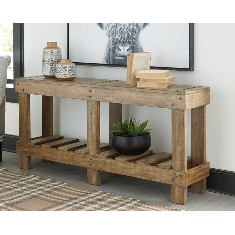 Gracie Oaks Dente 64'' Solid Wood Console Table & Reviews | Wayfair