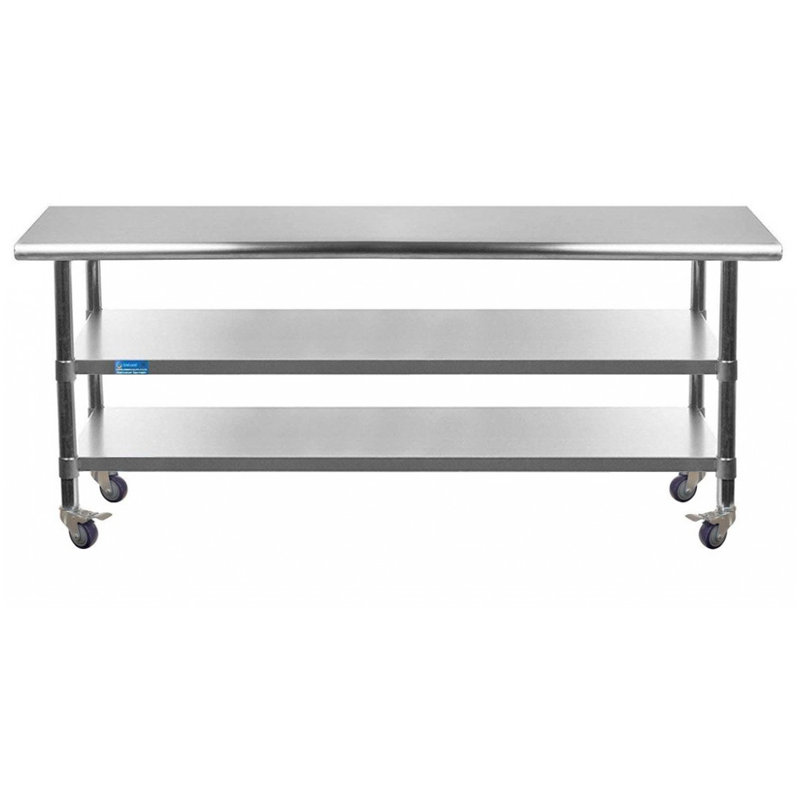 Amgood 60'' Wide Rolling Prep Table with Stainless Steel Top | Wayfair