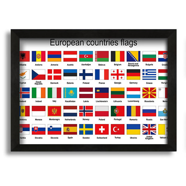 Maturi European Country Flags - Picture Frame Graphic Art on Canvas ...