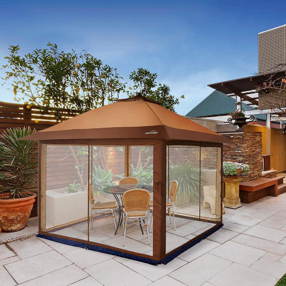 Suntime Fully Enclosed Canopy 12 Ft. W x 12 Ft. D Aluminum Pop-Up ...