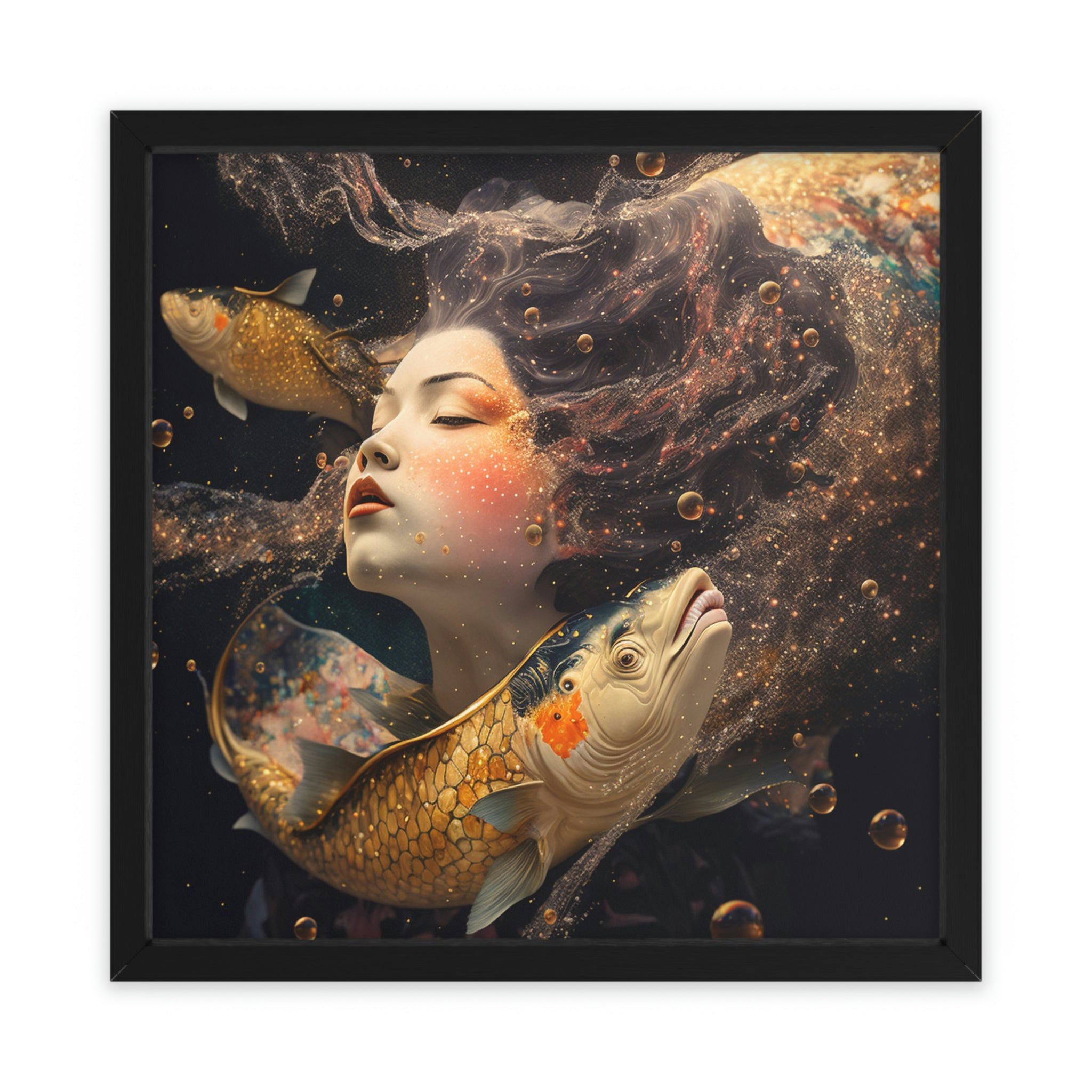 Dovecove Fish And Girl - Picture Frame Illustration | Wayfair