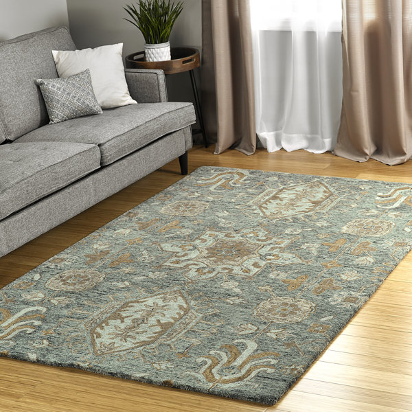 Charlton Home® Aileigh Hand-Tufted Wool Green/Brown Area Rug | Wayfair.ca