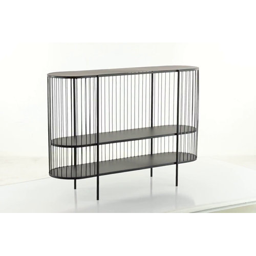 AllModern Sobro Black Metal Narrow Birdcage Style 2 Shelf Console Table ...