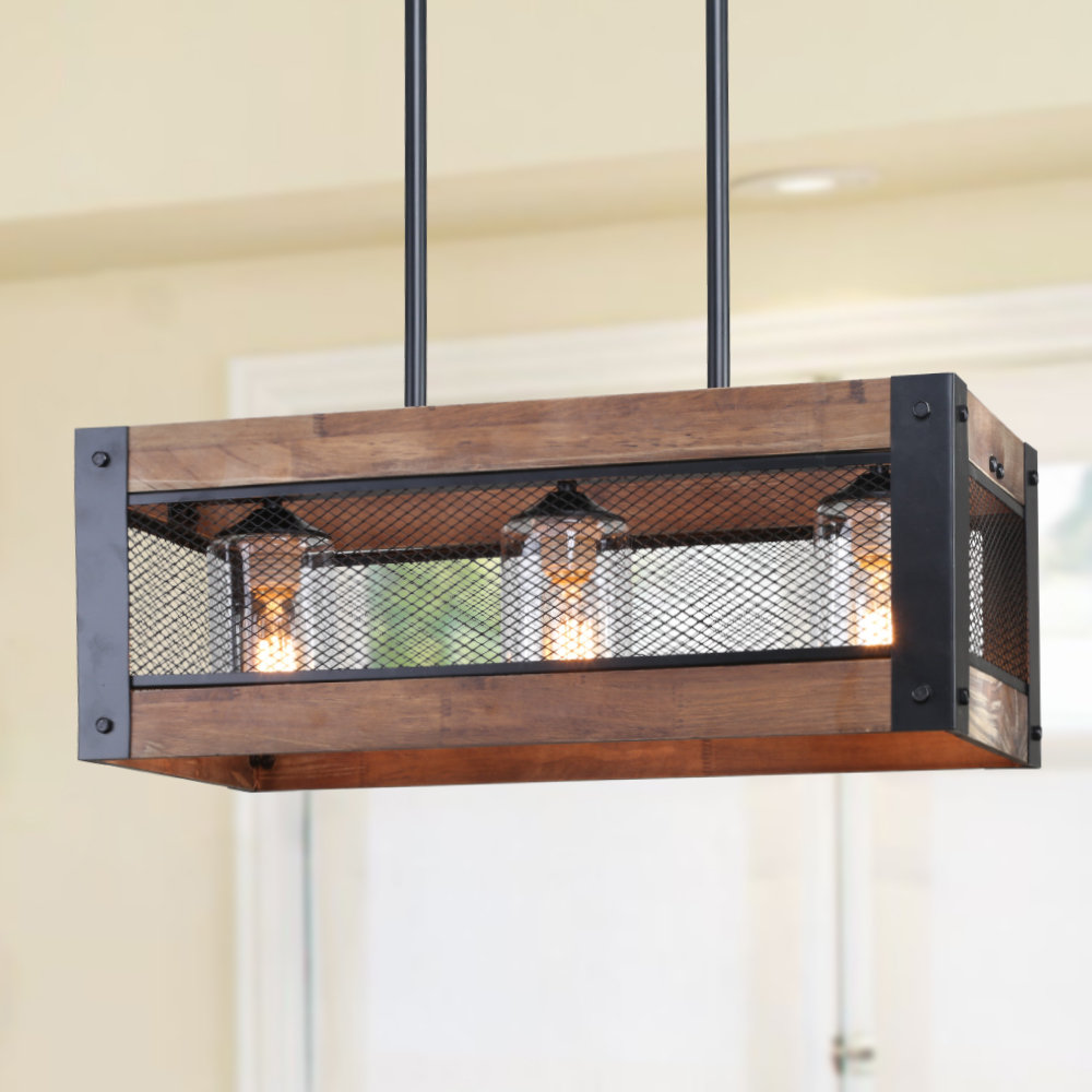 LNCHome 3 - Light Kitchen Island Rectangle LED Pendant | Wayfair