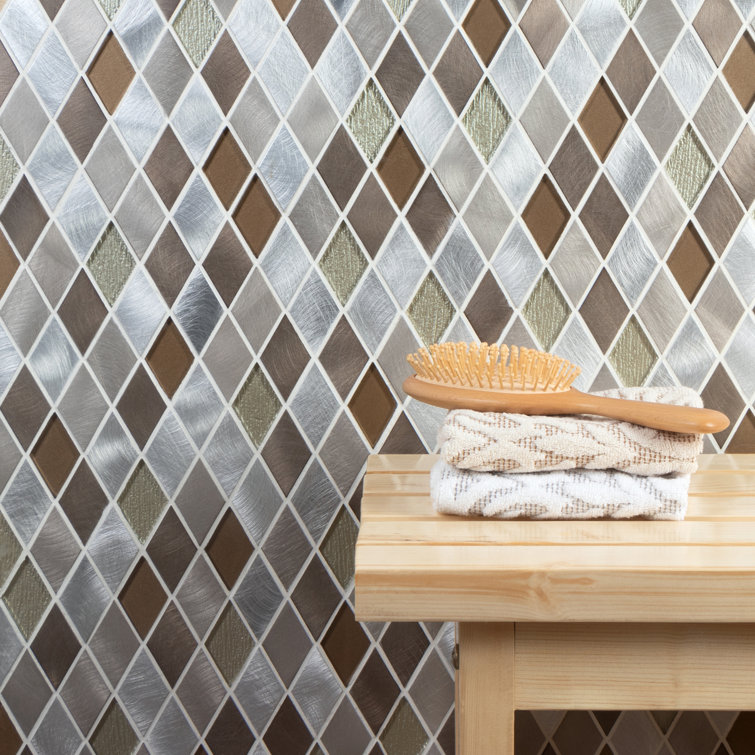 WS Tiles Twilight Series 2" x 2" Straight Edge Metal and Glass Mosaic ...