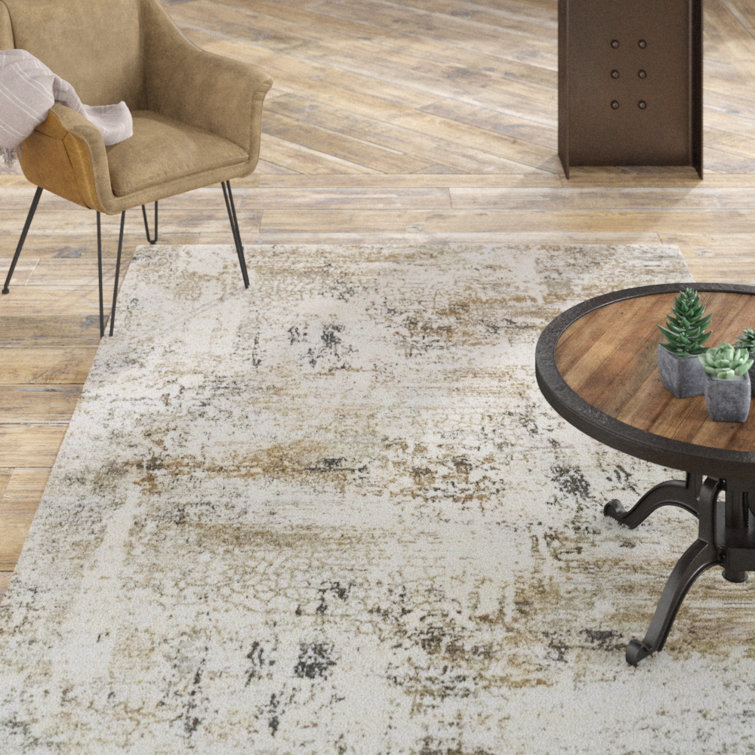 17 Stories Shaniya Abstract Ivory Area Rug | Wayfair