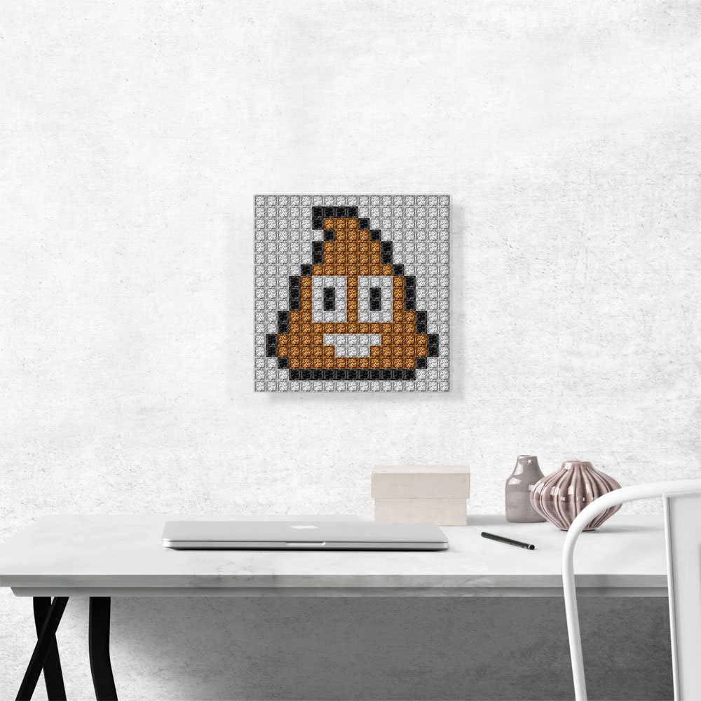 ARTCANVAS Poop Emoticon Pile Of Poo Jewel Pixel - Wrapped Canvas ...