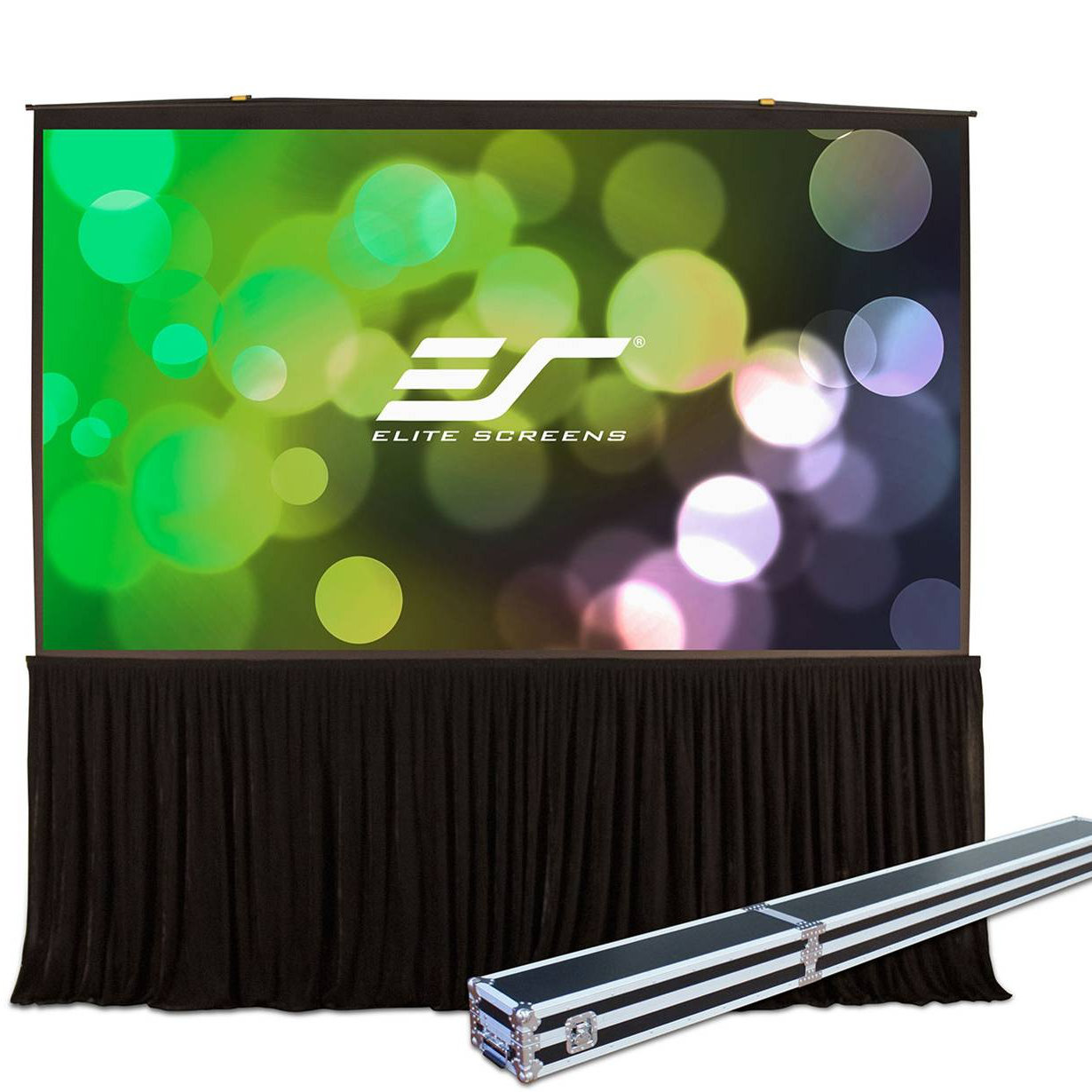 Elite Screens QuickStand White Portable Floor Recessed Projector Screen ...