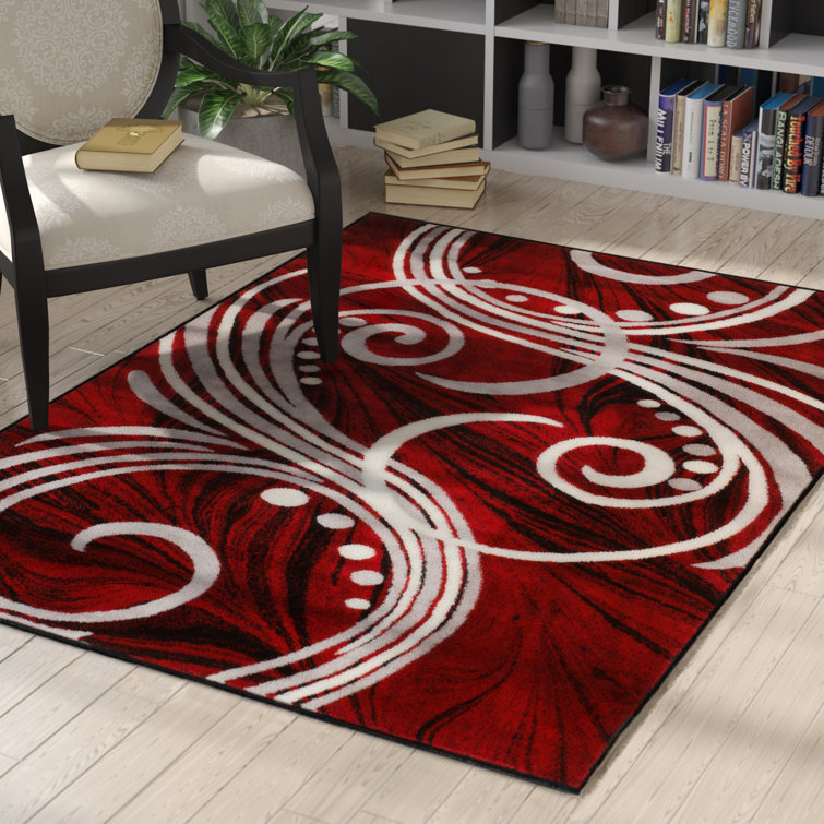 Wrought Studio Betsey Abstract Red Area Rug & Reviews | Wayfair