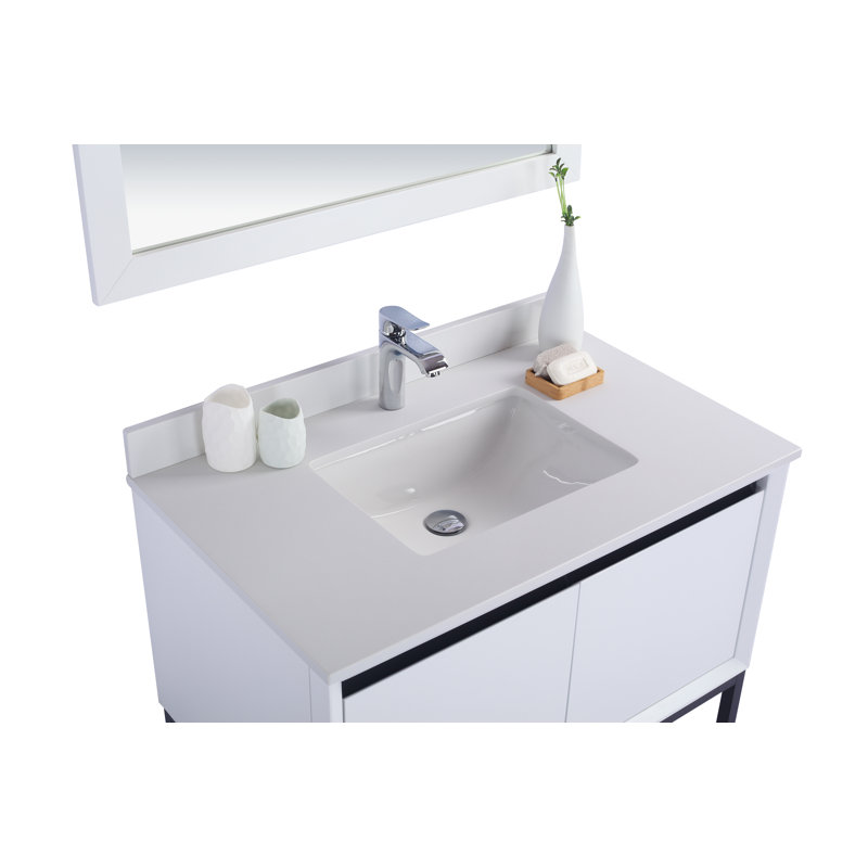 Brayden Studio Riey 36" Dual Mounted Single Bathroom Vanity Set | Wayfair