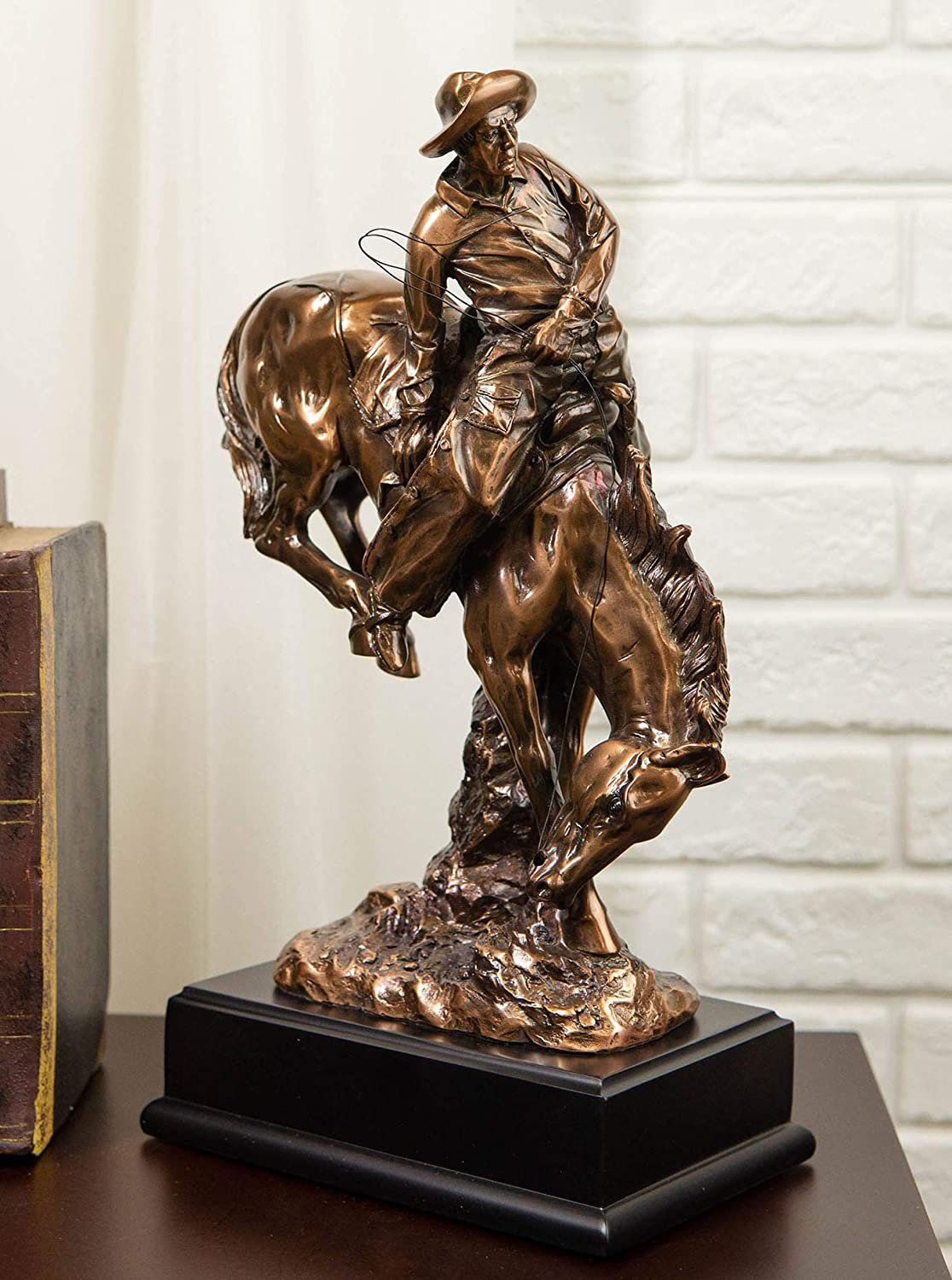 Union Rustic Ebros Large Wild West Rodeo Cowboy With Bucking Bronco ...