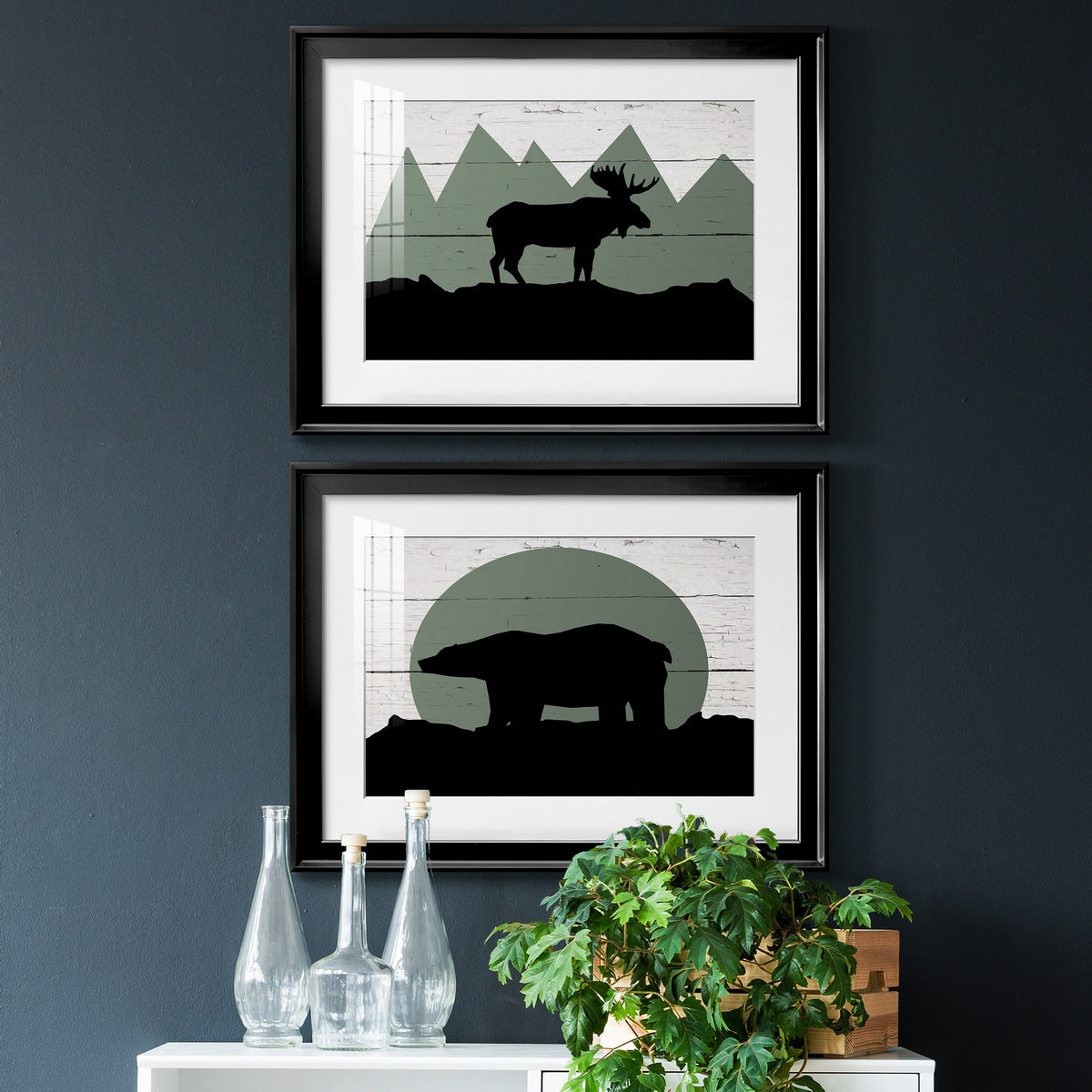 Loon Peak® Mountain Moose - 2 Piece Picture Frame Print Set | Wayfair
