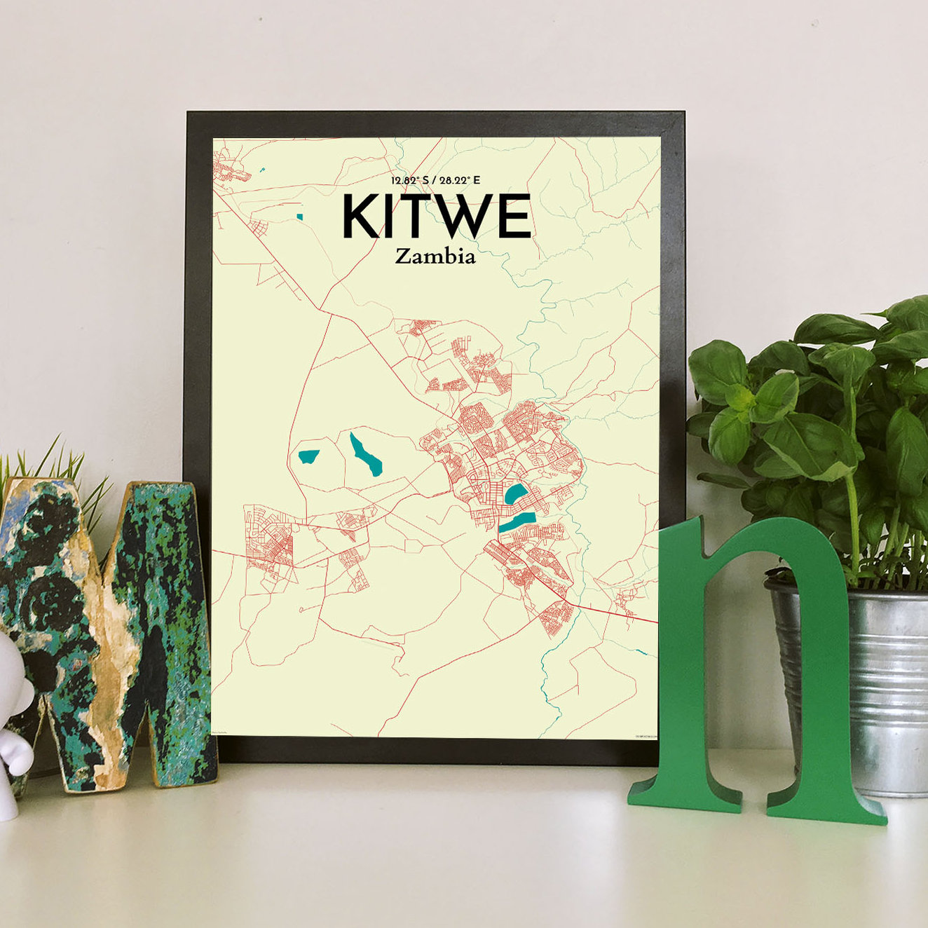 Wrought Studio Kitwe City Map - Unframed Graphic Art | Wayfair