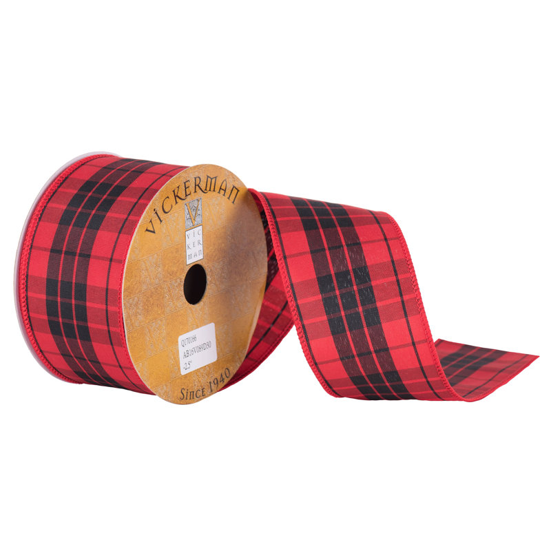 The Holiday Aisle® Plaid Wired Edge Ribbon | Wayfair