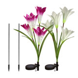 Dakota Fields Hagerty Large Solar Powered Glass Foxglove Flower 1-Light ...