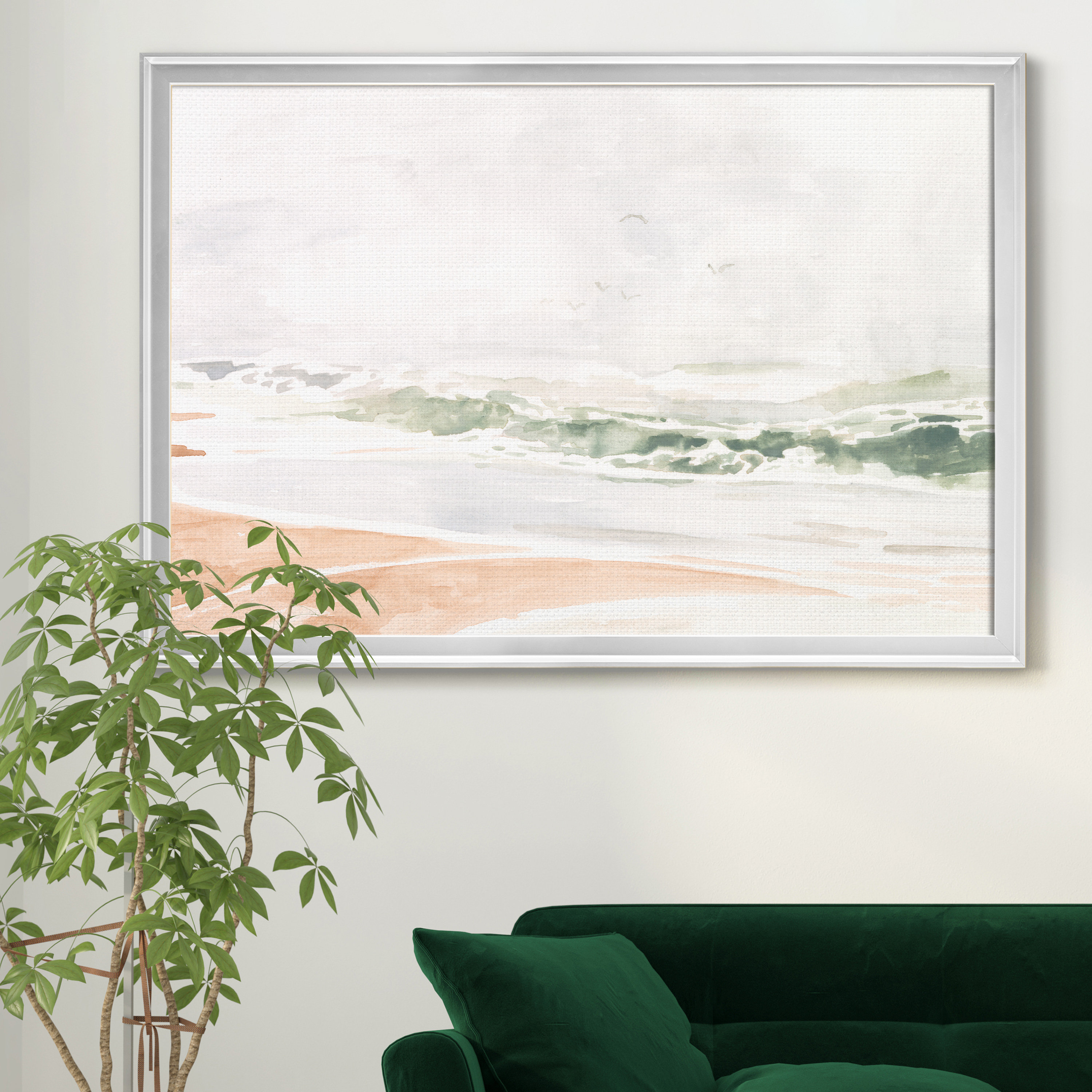 Dovecove Sandy Surf II - Picture Frame Print on Canvas | Wayfair