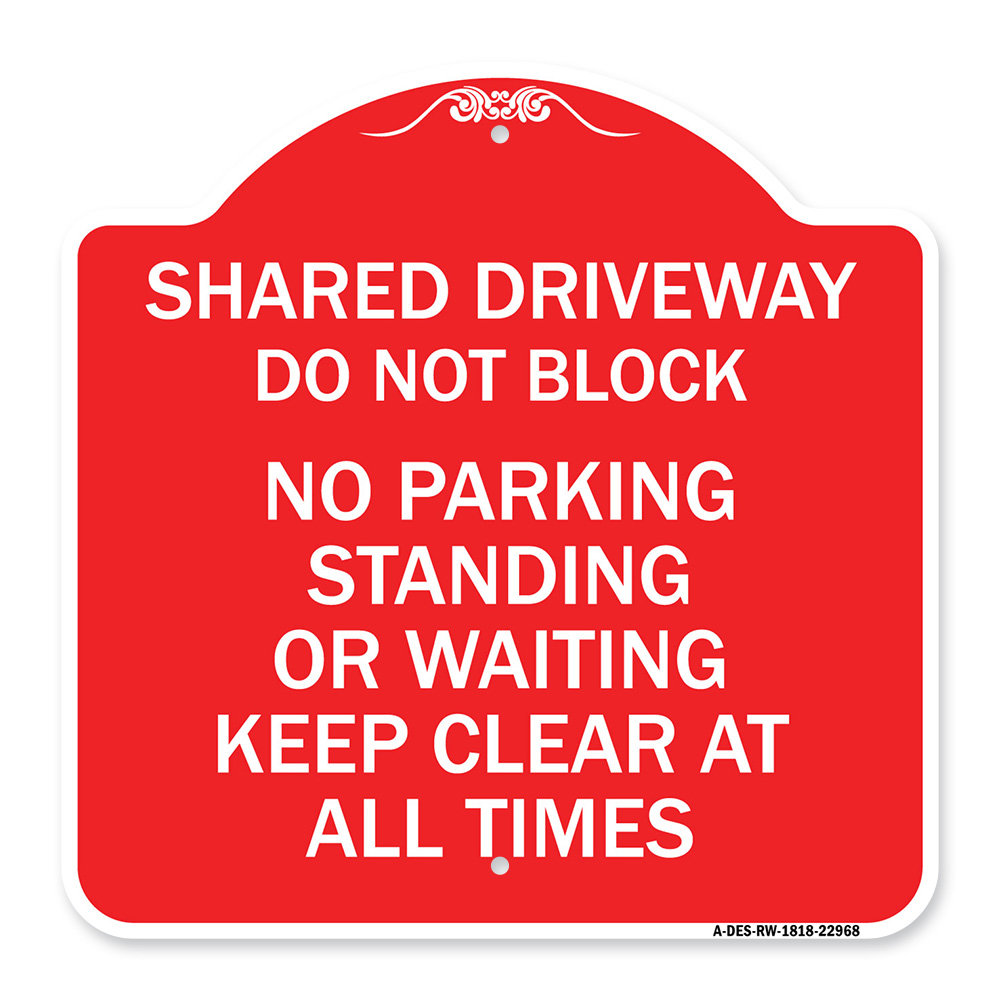 Signmission Designer Series Sign - Shared Driveway, Do Not Block, No ...
