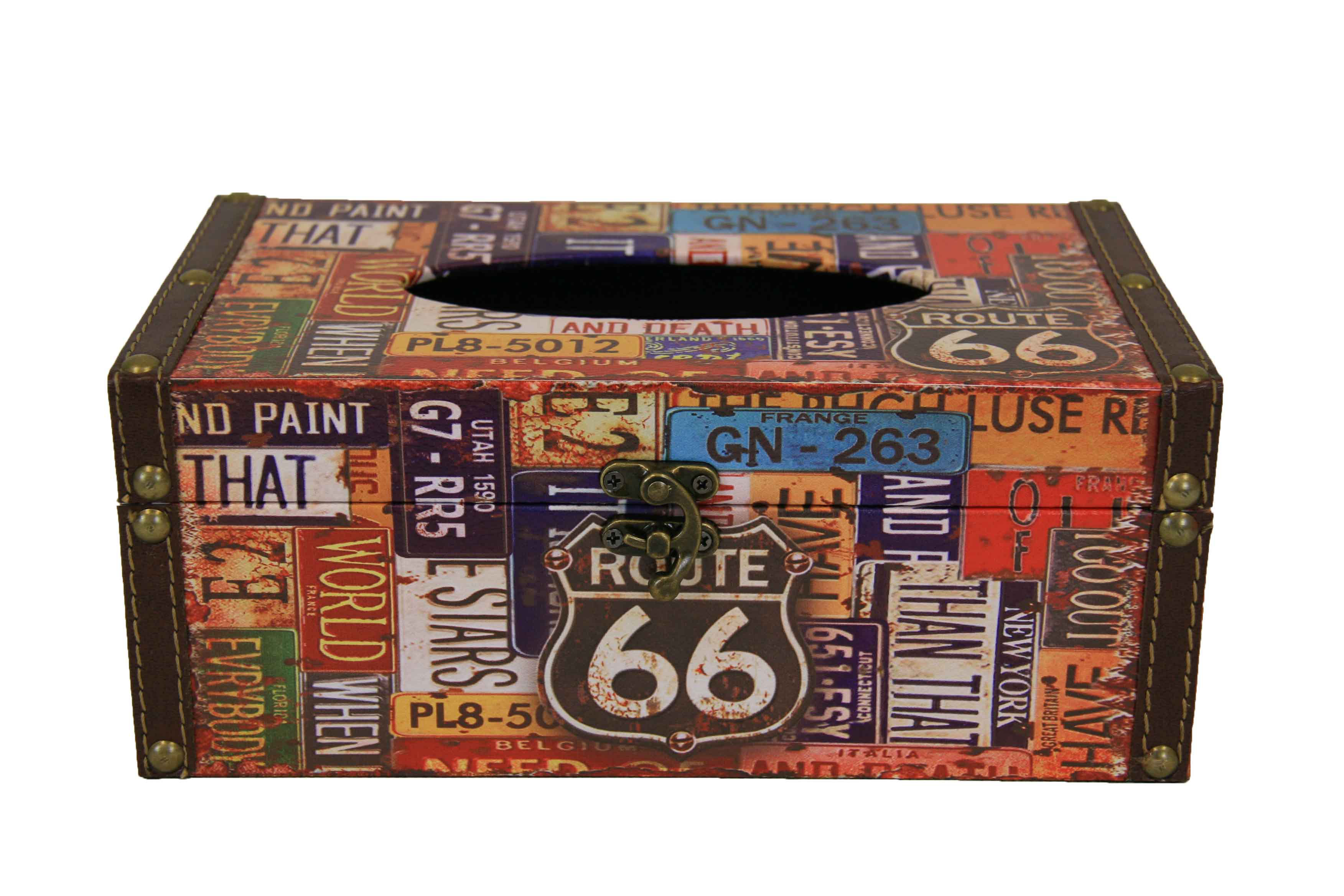 Williston Forge Pate Route 66 License Plate Tissue Box Cover & Reviews ...