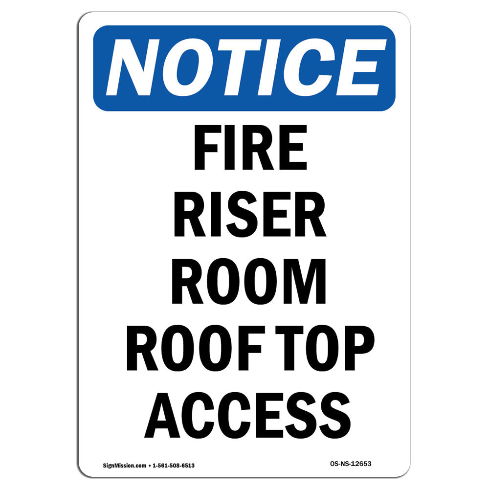 SignMission Fire Riser Room Roof Top Access Sign | Wayfair