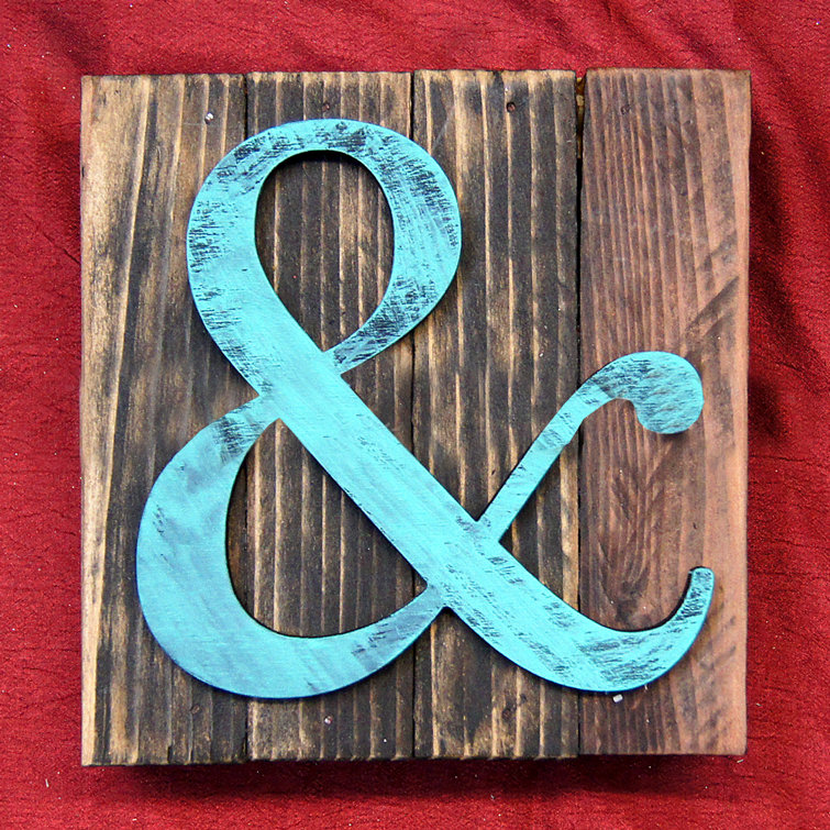aMonogramArtUnlimited Ampersand Mounted on Rustic Wood Board Wall Decor ...