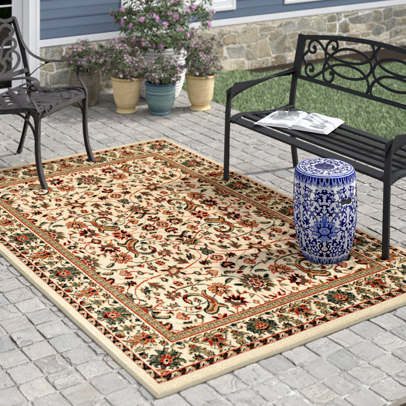 Astoria Grand Kuhn Western Style Cream Cream Indoor/Outdoor Area Rug ...