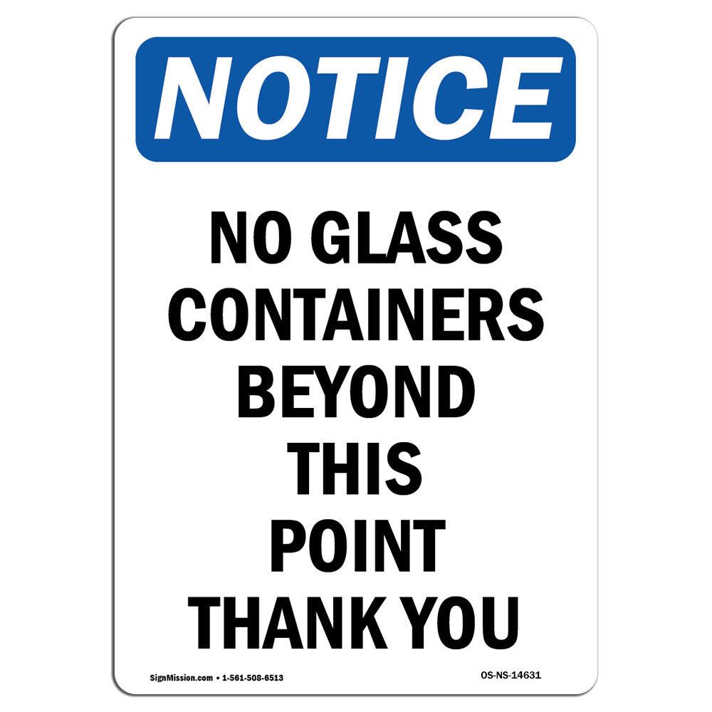 SignMission No Glass Containers Beyond Sign | Wayfair